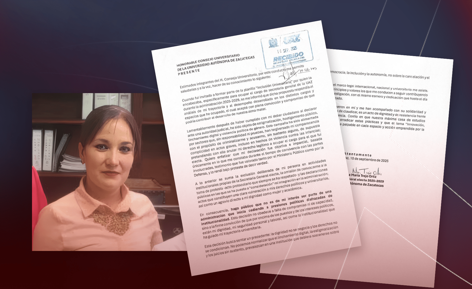 Renuncia la secretaria general electa de la UAZ, Perla Trejo Ortiz ...